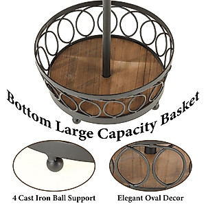 Coffee Cup Tree Coffee Mug Holder Tree Stand 4 Tiers Coffee Cup Stand with 12 Mug Hooks Mug Rack Countertop with Storage Basket Coffee Mug Tree for Counter with Wooden Handle Perfect for Bar Kitchen