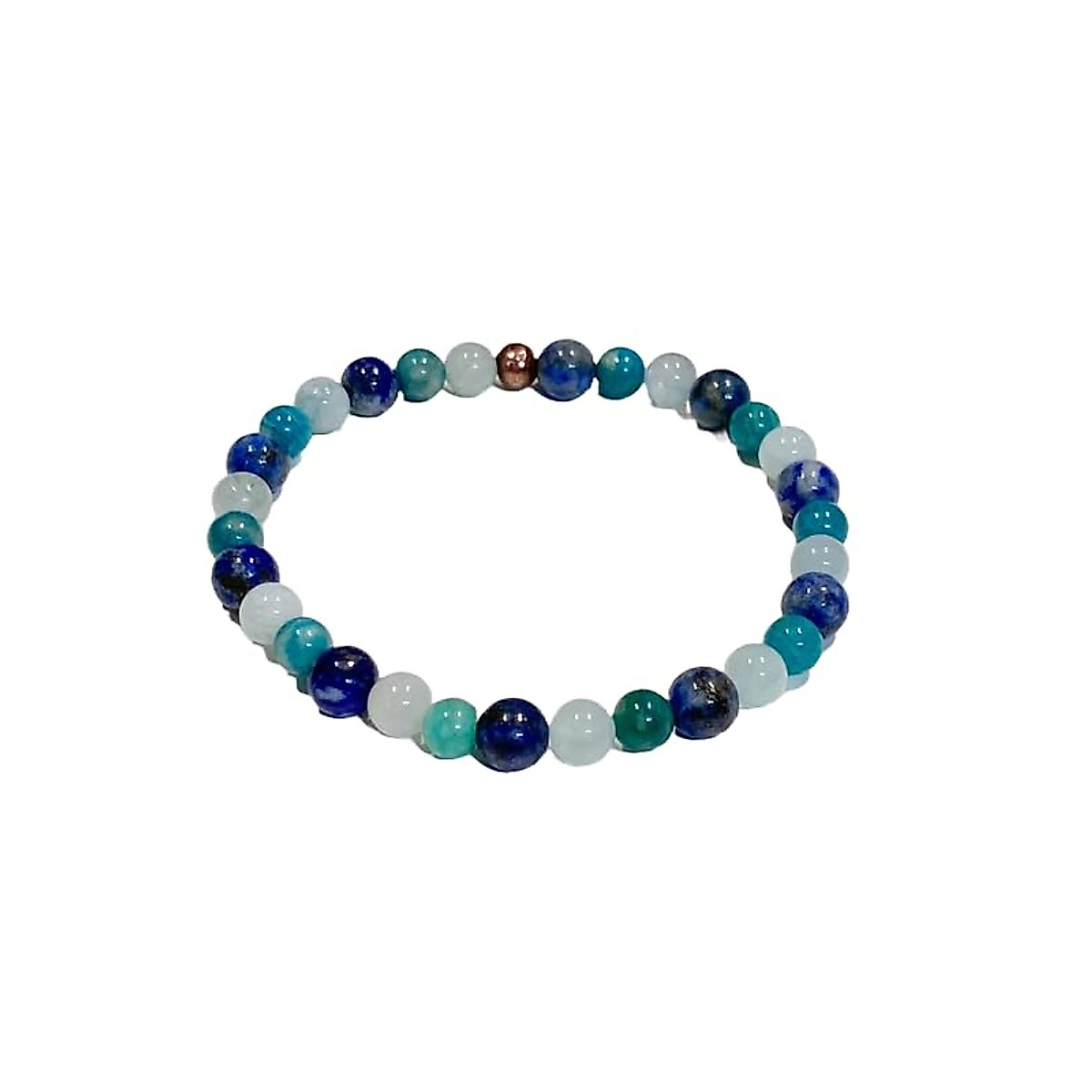 LKBEADS Natural Amethyst, White Agate, Smoky quartz 8mm rondelle smooth 7inch Semi-Precious Gemstones Beaded Bracelets for Men Women Healing Crystal Stretch Beaded Bracelet Unisex