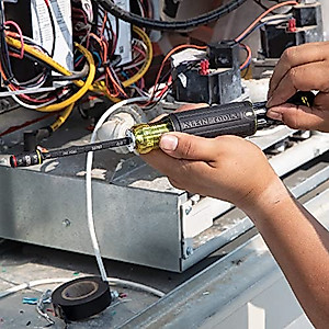 Klein Tools 32304 Screwdriver, 14-in-1 Adjustable Screwdriver with Flip Socket, HVAC Nut Drivers and Bits, Impact Rated