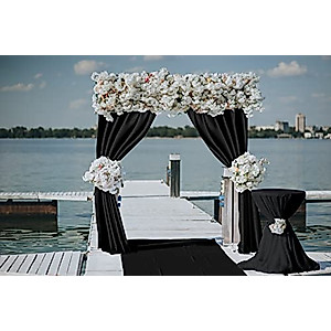 Joydeco Black Backdrop Curtain for Parties Wedding, 10x10 Wrinkle Free Black Backdrop Drapes for Birthday Party Home Party, Curtains Backdrop 5ftx10ft 2 Panels with Rod Pockets
