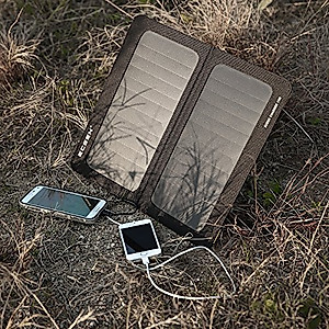 Solar Phone Charger for iPhone, ECEEN 13W Portable Solar Charger with Kickstand for iPhones, Smartphones, Tablets, GPS Units, Speakers, Gopro Cameras, and Other Devices Camping Gadgets Emergency Kit