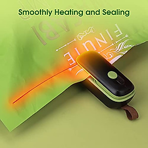 NOVFIT Mini Bag Sealer, Chip Bag Heat Sealer with Cutter, Plastic Bag Sealer Machine, Handheld Portable Automatic Food Resealer, Sellador de Bolsas Plasticas, 2x AA Batteries Included, Black/Green