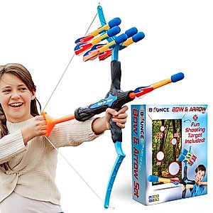 New Bounce Bow and Arrow Set for Kids - Toddler Archery Set - includes Target Poster - Cool Boys Toys for 6, 7, 8, 9, 10, 11 & 12 Year Old Christmas, Birthday Gifts Multicolor