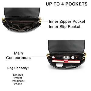 Scarleton Crossbody Bags for Women, Quilted Shoulder Bag, Lightweight Gold Chain Purses for Women, Crossbody Bag, H208919 - Navy