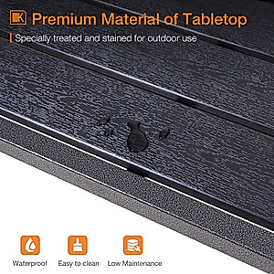 ODK 39 Inch Outdoor Bar Table, Hot Tub Table, Patio Counter Bar Height Table with Weather Resistant Waterproof Top for Garden, Yard, Balcony, Poolside, Indoor (Black)