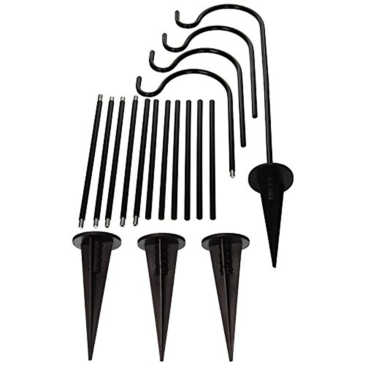 Shepherd's Hooks Garden Stakes, Set of 4 - BEST Lawn Stakes for Décor - Hang Mason Jars and Solar Lights - Outdoor Decoration - Perfect for Backyards, Weddings, and more!