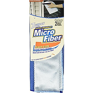 Zwipes Microfiber Glass Mirror and Window Cleaning and Polishing Cloth | Dual-Sided | 2 Pack, Blue
