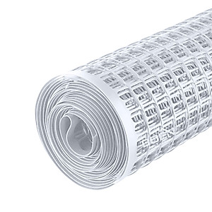 BOEN Garden Fence Temporary Barrier Outdoor Fence for Dog, Rabbit or Deer, Garden Netting Plastic Mesh Plant Protection (40" x 25', White)