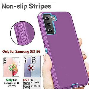case for Galaxy S21 case,Samsung S21case,S21 Heavy Duty case[ with Clip][Shockproof] [Dropproof] [Dust-Proof], case for Samsung Galaxy S21 (PurpleSky Blue)