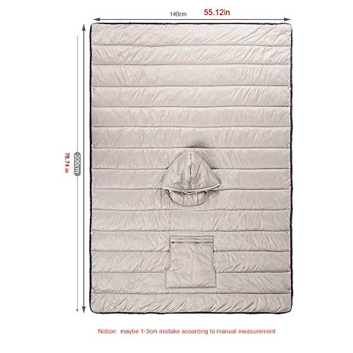 Thermal Poncho Wearable Hooded Blanket - Envelope Lightweight Camp Sleeping Bag Cloak Cape Windproof with Premium Stuff Compression Sack for Backpacking Hiking Hunting Fishing Military Outdoor Sport