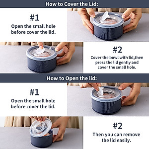 Adewnest Dipping Bowls with Lids: Ceramic Condiment Sauce Cups - 10 oz Sauce Bowls for Tomato Sauce, Soy, Salt and Other Seasoning - Small Porcelain Airtight Storage Containers Set of 2