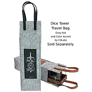 C4Labs Dice Tower & Tray | Clear with Wooden Paddles | Watch The Dice Decide (Walnut)