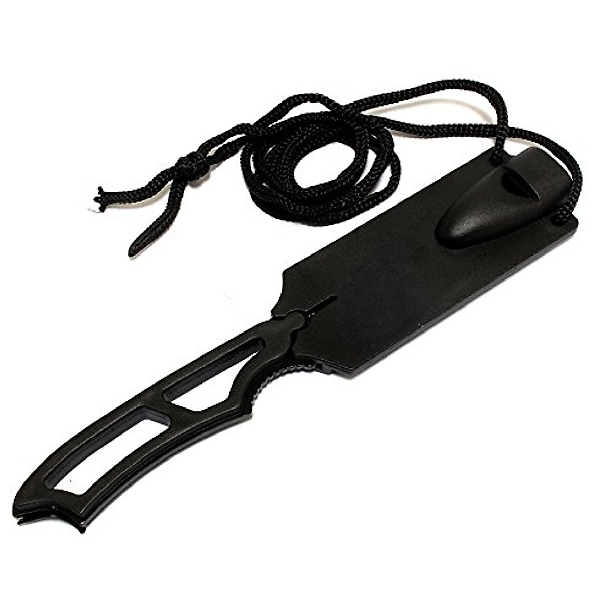 Shelter 1793-BK Full Stainless Steel Whistle Sheath Hunting Knife, Tang/Black, 6.5"