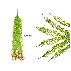 Walnut Home Hanging Leaves 6Pcs Vine Garland Eucalyptus Garland Artificial Vines Leaves and Stem Ivy Realistic Greenery Decor Jungle Decoration