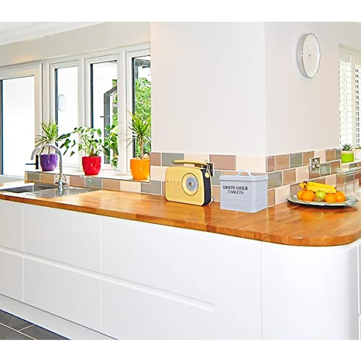 Metal Dishwasher Detergent Pods Containers -White Dish Washer Tablets with Lid for Kitchen Decor and Accessories