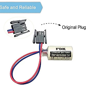 YYSHINE (2 Pack) CR14250SE 1/2AA 3V 1000mAh Lithium Battery for FDK 1747-BA Backup Power Supply with Black Plug