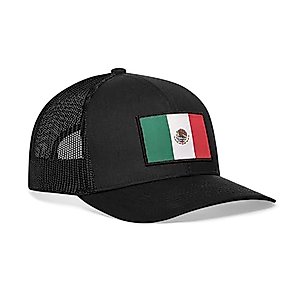HAKA Mexico Hat – Mexican Flag Trucker Hat Baseball Cap Snapback Golf Hat (Black)