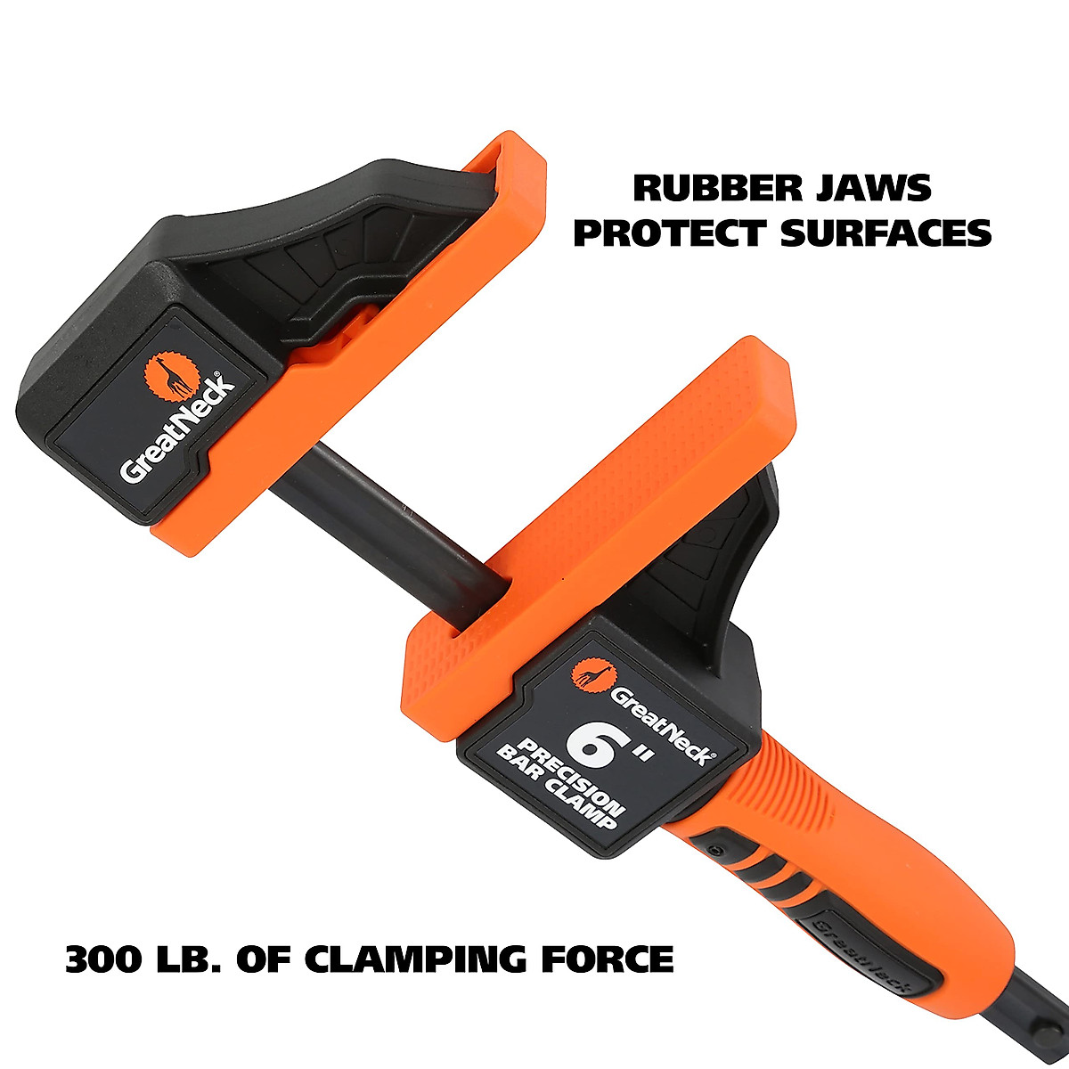 GreatNeck 74293 6-Inch And 12-Inch Precision Bar Clamps, 4 Pack, Wood Clamps, Bar Clamps With Twist Locking Handle For Woodworking, 3.3 Inch Throat