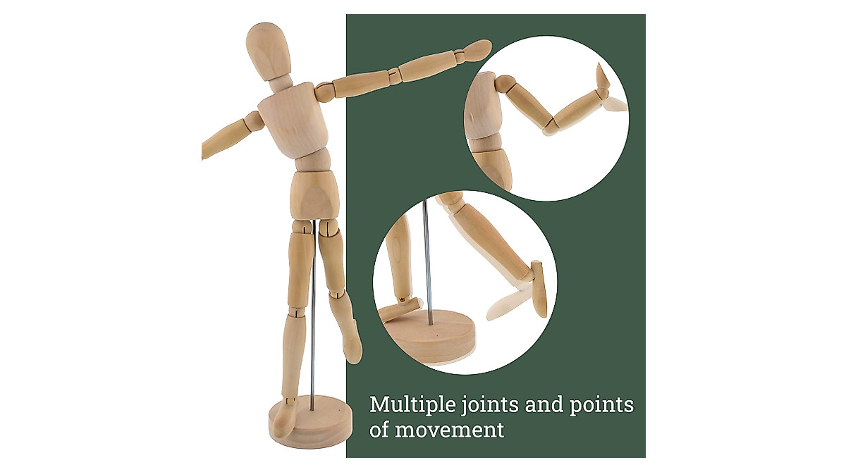 12" Artist Drawing Manikin - Flexible & Articulated