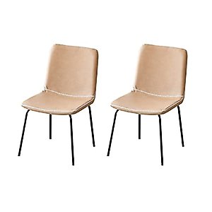 Houspace Interior Dining Chair, Set of 2, Stichi, Cafe Style, Stylish, Iron, Living Chair, Vintage Retro Computer Chair, Remote Chair (74092-74093-74094), Beige