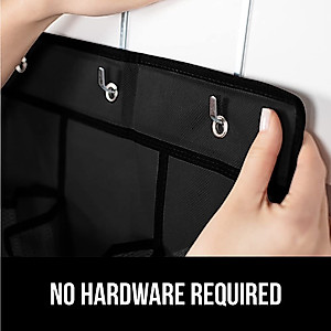 Gorilla Grip Shoe Holder Rack for Over the Door, 24 Mesh Pockets Hold up to 40 Pounds, Back of Closet Organizer, Behind Door Hanger, Nonslip Holders, Shoes, Sneakers and Home Accessories, Black