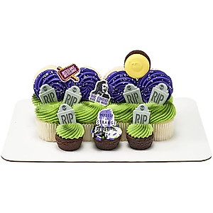 DecoPac Beetlejuice Rings, Cupcake Decorations Featuring Beetlejuice & Lydia, Cupcake Toppers For Cakes, Cupcakes, Treats - 24 Pack