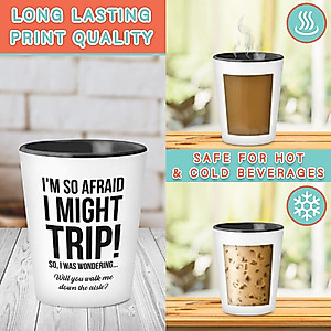 Proposal Shot Glass 1.5 oz, Walk Me Down the Aisle Wedding Relationship Giving Away Gift for Dad Brother Step Uncle Mom Future Husband, White