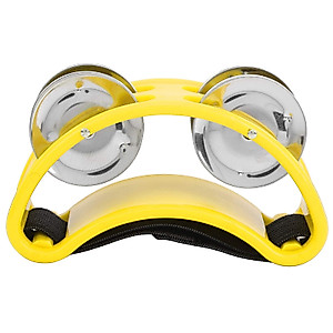 Foot Tambourine with Double Row for Cajon Box Drum Companion Accessory(Yellow)