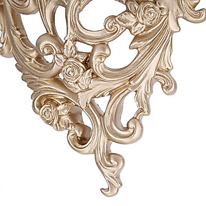 OKJHFD Floating Shelves Wall Hanging Shelves Storage Racks European Style Installation Baroque Style Hollow Decoration Shelves Unique Art Elements Home Living Room Decorations