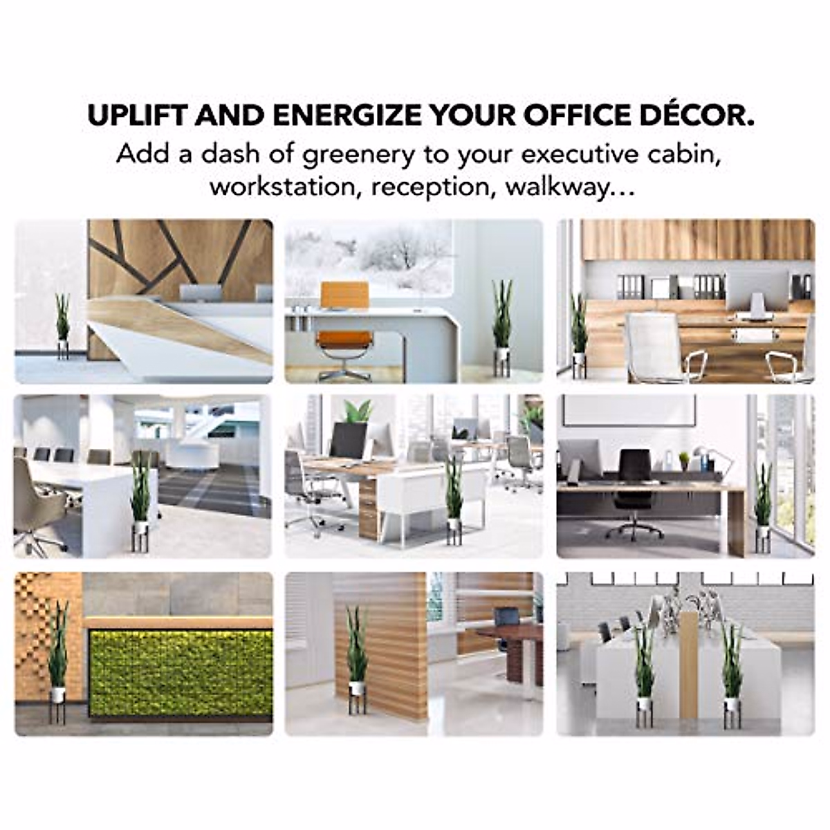 flybold Artificial Fake Snake Plants - Faux Indoor Plant - Modern Decor Artificial House Plant - Large Faux Sansevieria Plant with 28 Tall Leaves - Includes White Pot and Tripod - Green - 36in