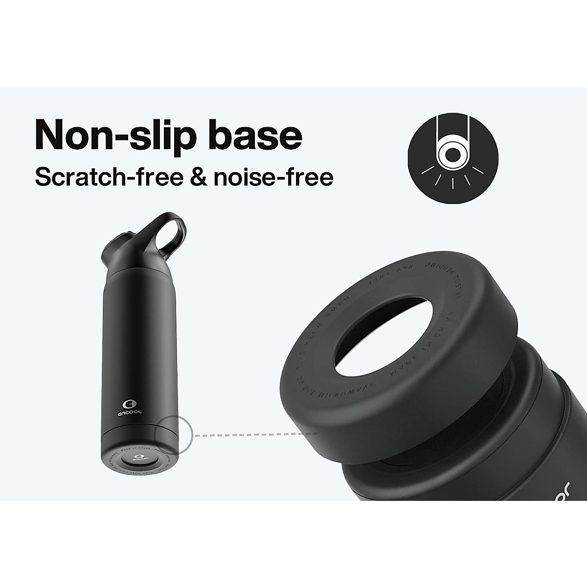 ENCOOL Insulated Stainless Steel Water Bottle with Straw and Carry Loop, Double Wall Cold for 36 Hours, Tritan Leak Proof Lid for Sports, Travel, 24 oz, Black Night