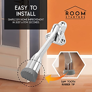 Kick Down Door Stop Ultra Grip Rubber Replacement Tip 10 Pack Threaded by ROOM STARTERS Style 2 (Gray, 10 Pack)