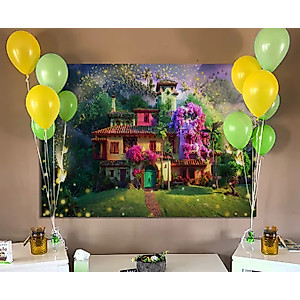 Magic Movie Backdrop Magical Floral House Butterfly Background for Kids Birthday Party Supplies Decorations Movie Poster for Nursery Decor (6X4FT)