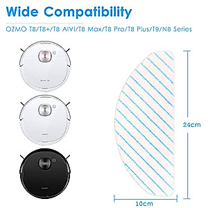 (50 Pieces) CHAIN PEAK Disposal Mop Pads for ECOVACS DEEBOT OZMO T8/ T8+/ T8 AIVI/ T9/ T9 MAX Vacuum Cleaner Wipes, Wiping Pads, One Time Use Mopping Cleaning Cloths