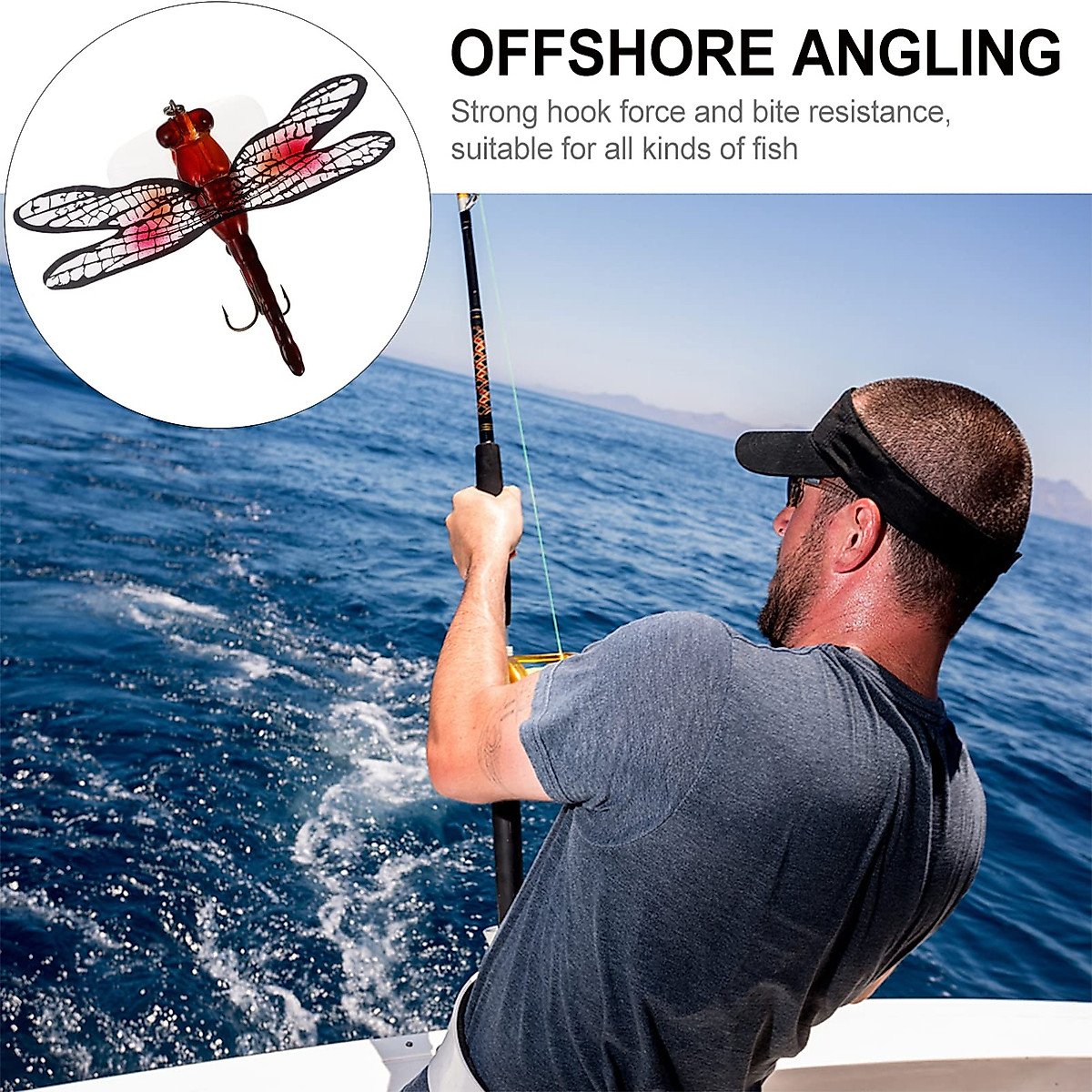 INOOMP Fishing Lures Bait Fishing Dragonfly Lure Lifelike Top Water Dragonfly Baits Simulation Lure Fishing Accessory for Outdoor Fishing Tools Red