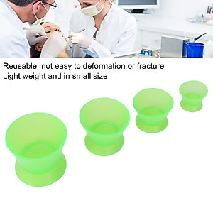 4pcs Silicone Mixing Bowls Set, Paint Facial Mask Blending Dental Material Mixing Bowl Oral Hygiene Dental Tools for Alginate and Plaster Materials, Filler and Grout(Green and