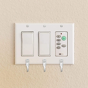 Chanvoo Light Switch Plate Hooks, 3 Pack Tiny Wall Mounted Hooks for Hanging Coat, Scarf, Bag, Towel, Key, Hat, Robe with Screws (White)