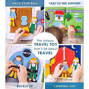 Curious Columbus Quiet Book. Away We Go Activity Busy Book. Montessori Toy for Toddlers. Educational Toy for Toddlers, Preschool and Early Learning. Toddler Airplane Travel Essentials Travel Toys