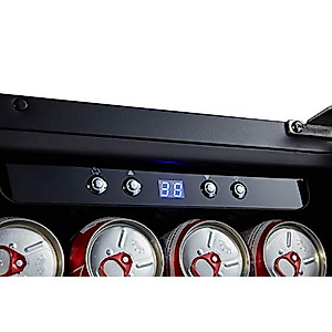 Beverage Refrigerator, Phiestina15 inch 96 Cans Built-in or Freestanding Beverage Cooler Mini Fridge with Auto Defrost,Glass Door & 6 Removable Shelves for Home Bar Office