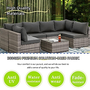 PROHIKER Patio Cushion Cover Replacement 14 Pack Outdoor Sofa Cushion and Pillow Covers Only with Zipper for 7-Piece Outdoor Patio Furniture Conversation Set (Dark Grey)