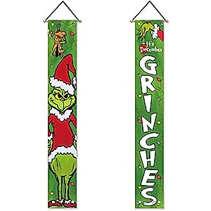 colorlife Christmas decorations. This is the porch sign for December. Hanging banners for the courtyard indoor and outdoor parties during the Christmas and winter holidays. 12 x 72 inche