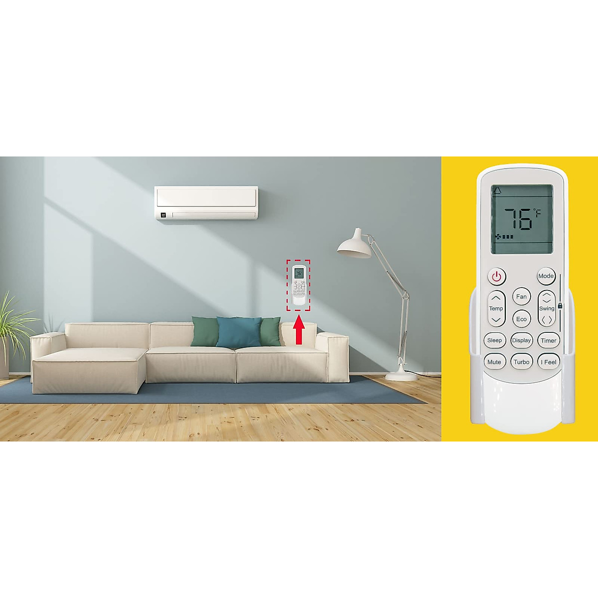 Replacement Remote Control for Traiden Air TCS121M EMTCS121A CMTCS121A EMTHS121A CMTHS121A EMTCS122A CMTCS122A EMTHS122A CMTHS122A Mini Split System AC Air Conditioner