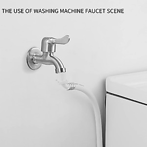 JUMXSRLE Short 304 Stainless Steel Special External Leak-Proof and Rust-Proof Water Faucet for Washing Machine, Sink,Bathtub, Mop Pool,Washbasin,Garden and Swimming Pool Water-tap for Various Uses