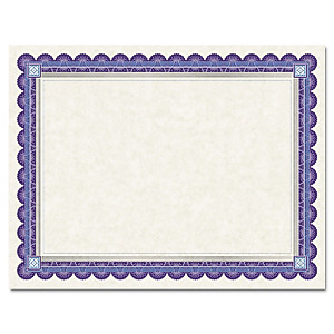 Southworth CT1R Foil-Enhanced Parchment Certificates Ivory/Blue/Silver 24 lb 8.5 x 11 15/Pk