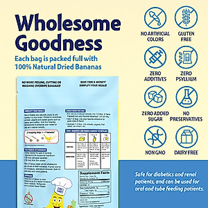 Nana Flakes 100% Pure Banana Flakes Medical Food Powder - Decrease Fat Intake & Natural Remedy for Diarrhea & Heart Burn - Great Source of Protein & Fiber (Banana, One Pound Bag)