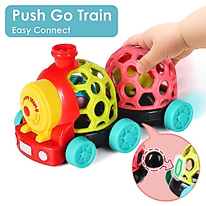 iPlay, iLearn Baby Toy Train, Infant Soft Cars for 6-12 Month Boy, Musical Push N Go Truck, Toddler Sensory Ball Rattle, Development Birthday Gift Stocking Stuffer 7 8 9 10 18 Month 1 2 Year Old Girl