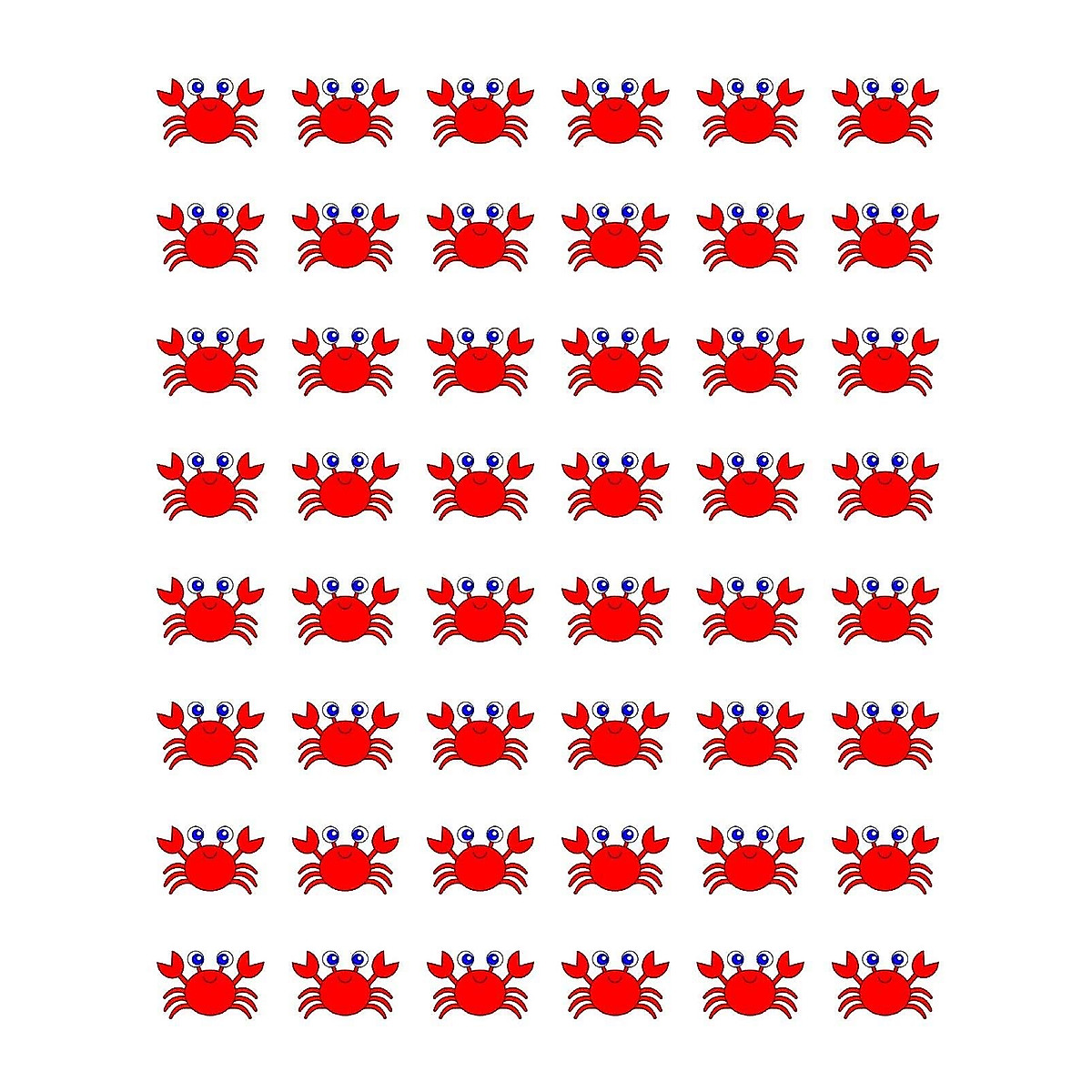 LLStickers 48 Envelope Seals Labels Stickers RED Crab, 1.2"
