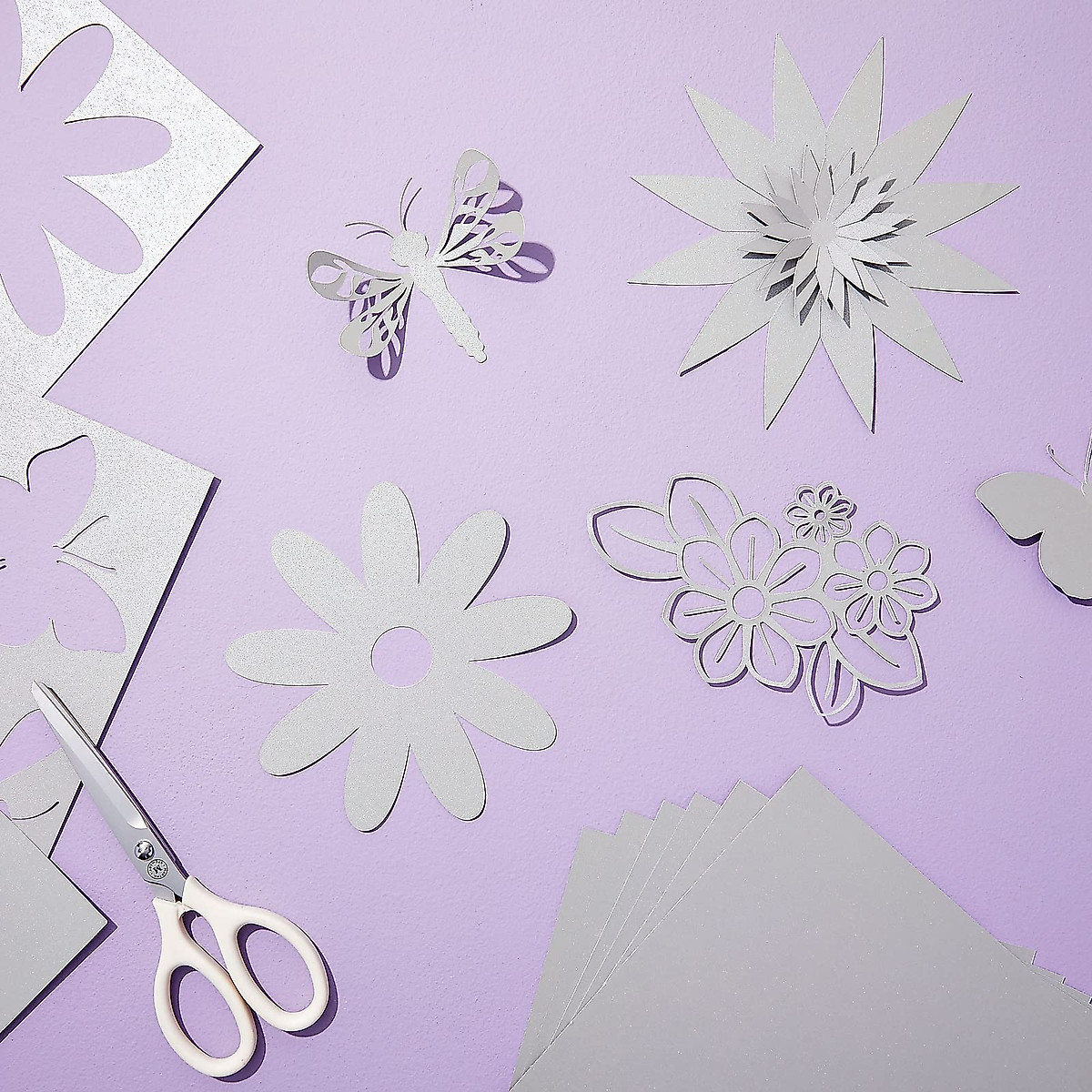 Best Paper Greetings 96 Sheet Silver Shimmer Metallic Cardstock, Double-Sided Paper for Scrapbooking, DIY Projects (8.5x11 In, 250 gsm)