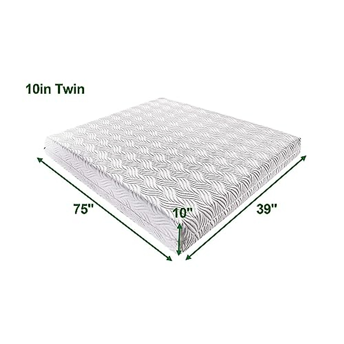 Twin Size 10 inch Memory Foam Mattress Bed in Box, Cooling Gel Infused Mattress for Cool Sleep & Back Pain Relief, Medium Firm, CertiPUR-US Certified, Breathable Removable Cover (Twin)