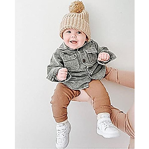Toddler Baby Boy Girl Shirts Fall Winter Corduroy Jacket Kids Button Down Shirt Solid Color Tops (Brown, 18-24 Months)